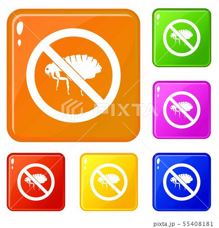 No flea sign icons set vector colorのイラスト素材 [55408181] - PIXTA