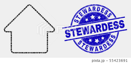 Vector Pixelated Home Icon and Scratched...のイラスト素材 [55423691] - PIXTA