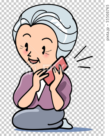 Grandma calling by smartphone - Stock Illustration [55508765] - PIXTA