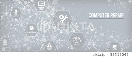 Computer repair Web Header Bannerのイラスト素材 [55515045] - PIXTA