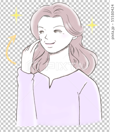 緊緻皮膚的衰老高級女人-插圖素材 [55580424] - PIXTA圖庫