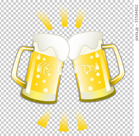 ジョッキ生ビール乾杯イラストのイラスト素材 [55584802] - PIXTA