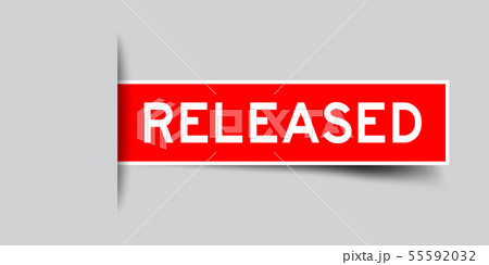 Square seal red color sticker in word releasedのイラスト素材 [55592032] - PIXTA