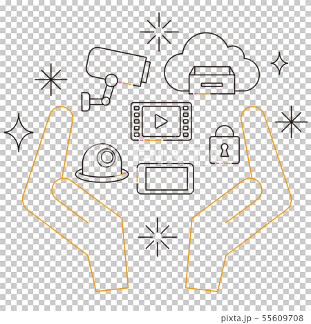 Reliable set of three color line drawings in black - Stock Illustration ...