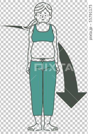 Female-whole body-drop-2 color - Stock Illustration [55791175] - PIXTA