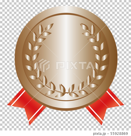 Bronze medal third place red ribbon - Stock Illustration [55928869] - PIXTA