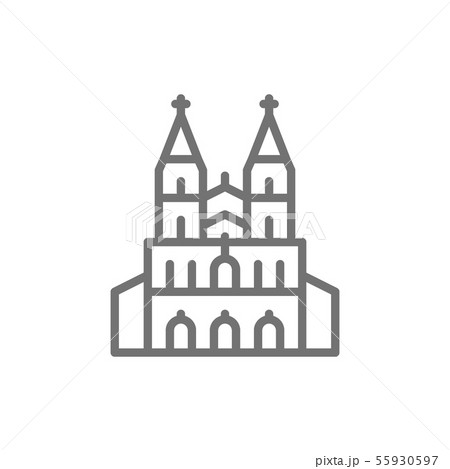 Cologne Cathedral, landmark of German line icon.のイラスト素材 [55930597] - PIXTA