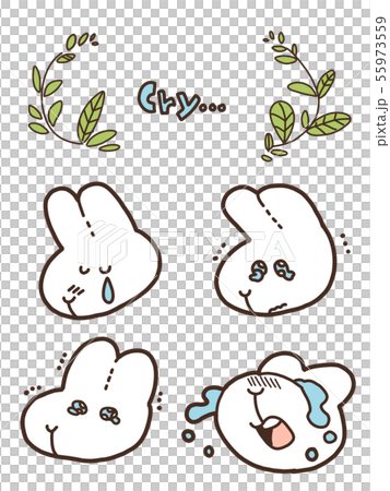 Crying White Rabbit [Set of 4] - Stock Illustration [55973559] - PIXTA