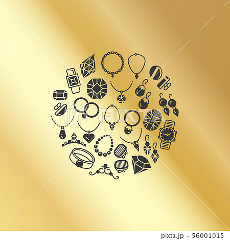 Jewelry accessories icons round conceptのイラスト素材 [56001015] - PIXTA