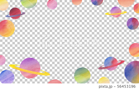 Hand drawn watercolor texture planet frame - Stock Illustration ...
