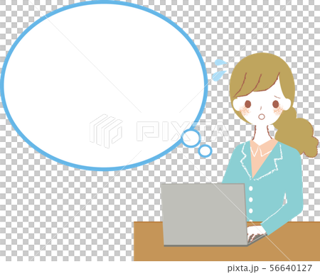 Female personal computer illustration impatient... - Stock Illustration ...