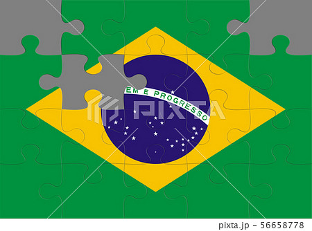 Puzzle with the national flag of Brazilのイラスト素材 [56658778] - PIXTA