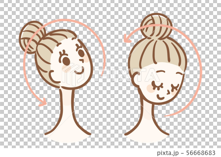 Woman doing neck exercise - Stock Illustration [56668683] - PIXTA
