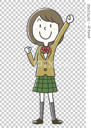 Female student full body pose 4 - Stock Illustration [56701008] - PIXTA