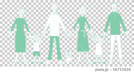 Line drawing 3 generation family - Stock Illustration [56715026] - PIXTA