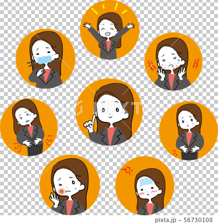 Poor health, business woman, icon - Stock Illustration [56730108] - PIXTA
