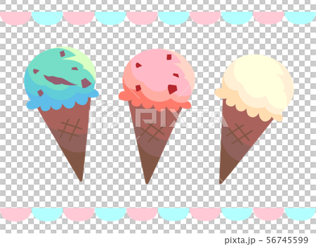 Three color ice cream - Stock Illustration [56745599] - PIXTA
