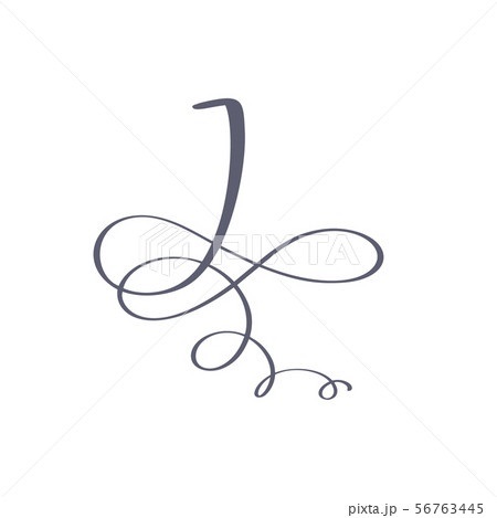 Vector Hand Drawn calligraphic floral I...のイラスト素材 [56763445] - PIXTA