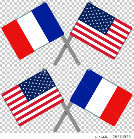 French and American flags - Stock Illustration [56784846] - PIXTA