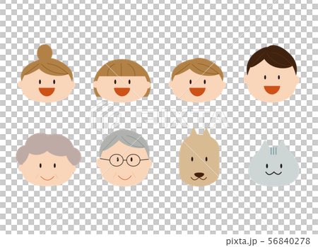 Three generations face - Stock Illustration [56840278] - PIXTA