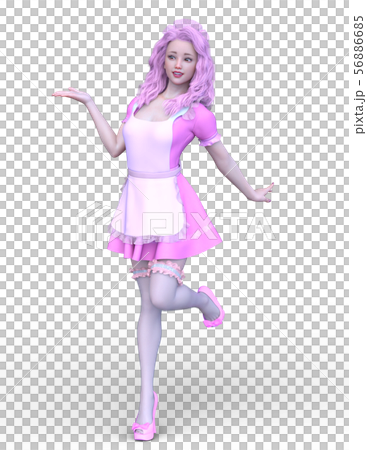 Pink maid - Stock Illustration [56886685] - PIXTA