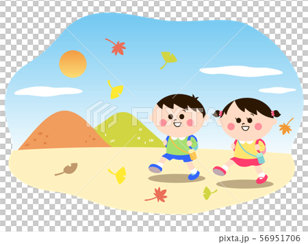 Autumn excursion children - Stock Illustration [56951706] - PIXTA