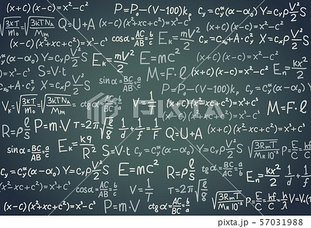 Black board with scientific formula. Algebra 57031988 PIXTA