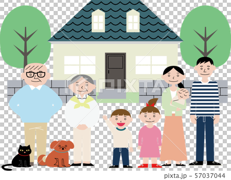 Family with 7 people - Stock Illustration [57037044] - PIXTA