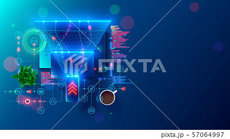 Software update concept. Programming...のイラスト素材 [57064997] - PIXTA