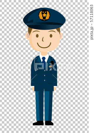 Full body illustration (icon) of a police... - Stock Illustration ...