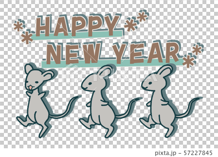 Marching mouse New Year's card template... - Stock Illustration ...