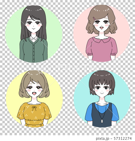 Female upper body circle icon plain clothes... - Stock Illustration ...