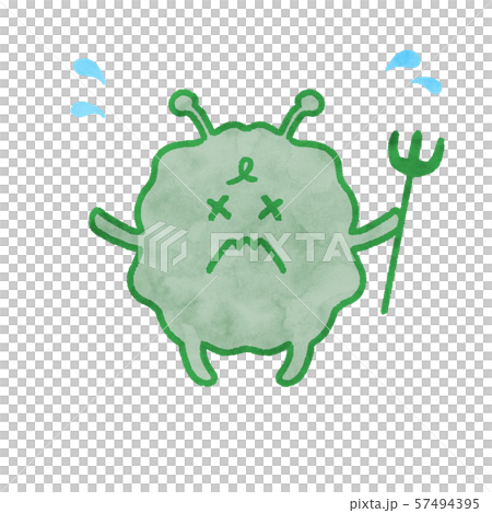 Weak green mold character illustration - Stock Illustration [57494395 ...