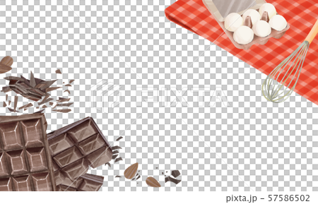 Egg and chocolate corner frame - Stock Illustration [57586502] - PIXTA