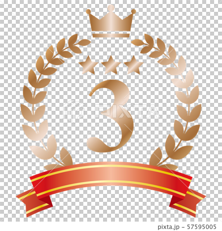 Laurel icon 3rd ranking copper - Stock Illustration [57595005] - PIXTA