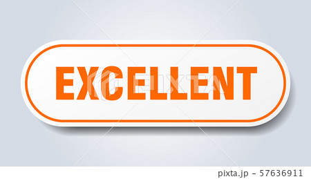 excellent sign. excellent rounded orange sticker.のイラスト素材 [57636911] - PIXTA