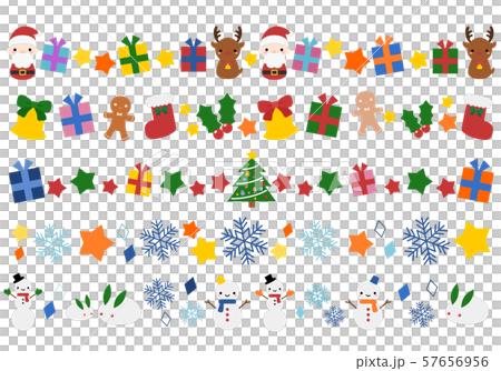 Colorful Christmas line set - Stock Illustration [57656956] - PIXTA
