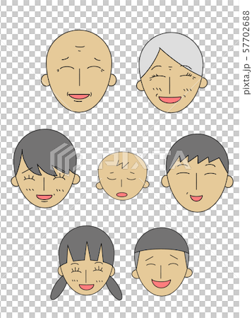 Family, three generations, face set - Stock Illustration [57702688] - PIXTA