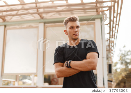 Handsome fashionable american man modelの写真素材 [57798008] - PIXTA
