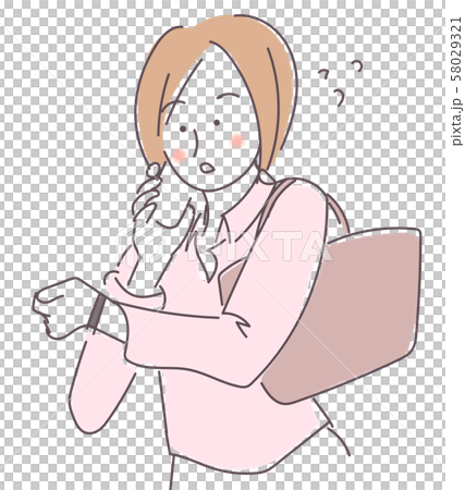 Female late employee - Stock Illustration [58029321] - PIXTA