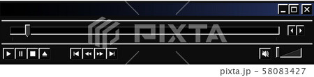 Retro minimized audio or video player status barのイラスト素材 [58083427] - PIXTA