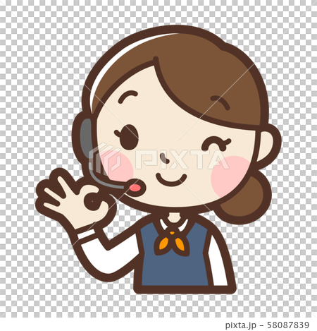 Female operator OK sign - Stock Illustration [58087839] - PIXTA