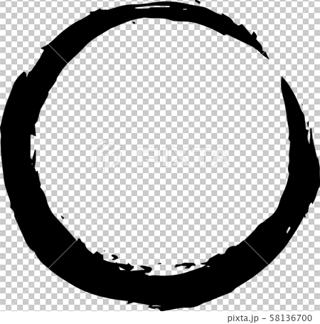 Circle japanese style frame rough hand painted... - Stock Illustration ...