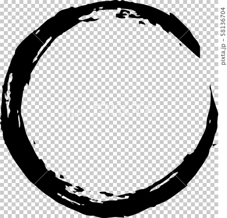 Circle japanese style frame rough hand painted... - Stock Illustration ...