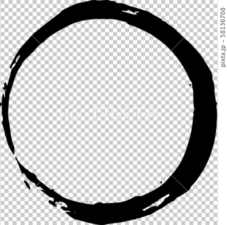 Circle japanese style frame rough hand painted... - Stock Illustration ...