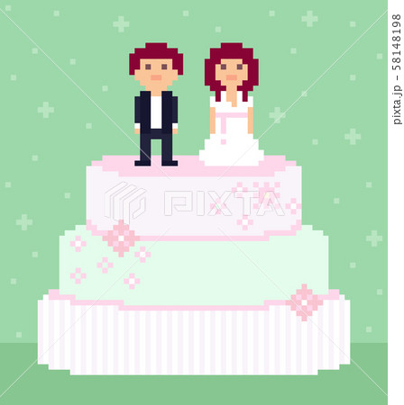 Pixel Art Wedding Pixel Art Wedding Couple Characters Royalty Free