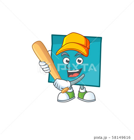 Playing baseball rectangle sticker paper...のイラスト素材 [58149616] - PIXTA