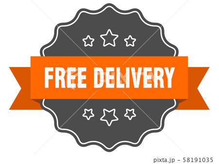 free delivery isolated seal. free delivery orangeのイラスト素材 [58191035] - PIXTA