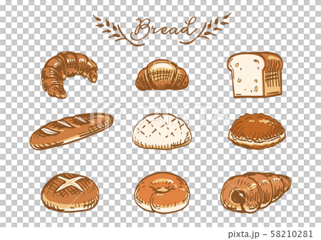 Bread illustration set color - Stock Illustration [58210281] - PIXTA