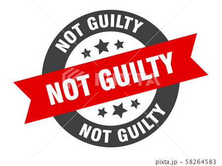 not guilty sign. not guilty black-red round ribbonのイラスト素材 [58264583 ...